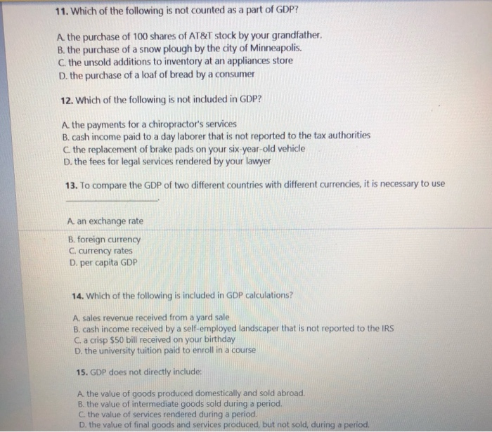 Solved 11. Which of the following is not counted as a part | Chegg.com