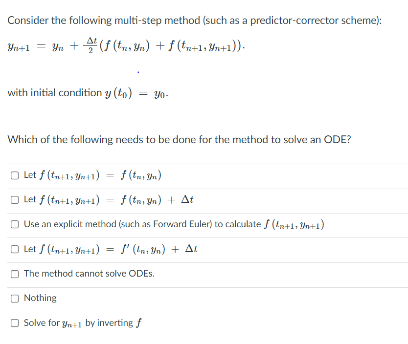 Solved Consider the following multi-step method (such as a | Chegg.com