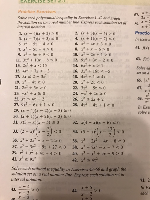 Solved Solve each polynomial inequality in Exercises 1-42 | Chegg.com