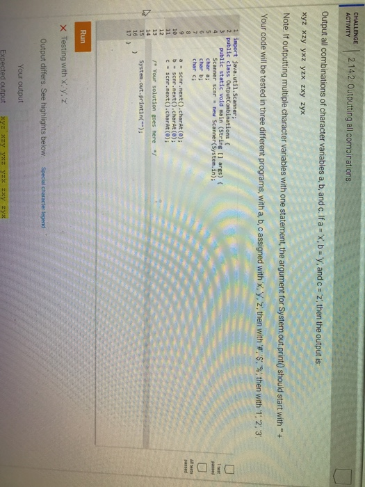 Solved E 2 142 Outputting All Combinations Activity