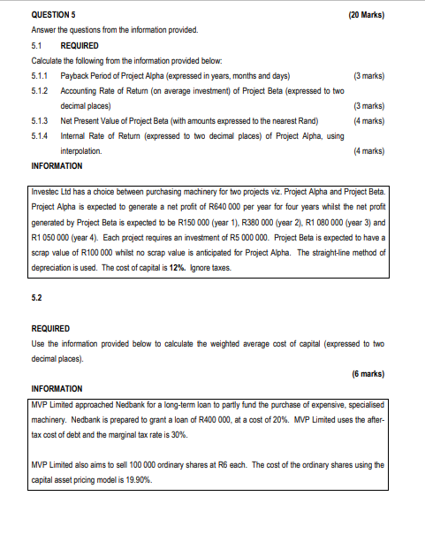 Solved QUESTION 5 (20 Marks) Answer the questions from the | Chegg.com