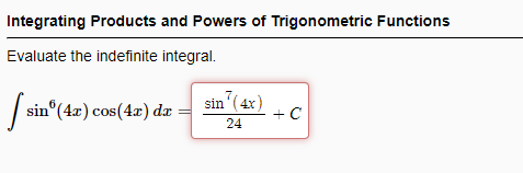 Solved Integrating Products and Powers of Trigonometric | Chegg.com