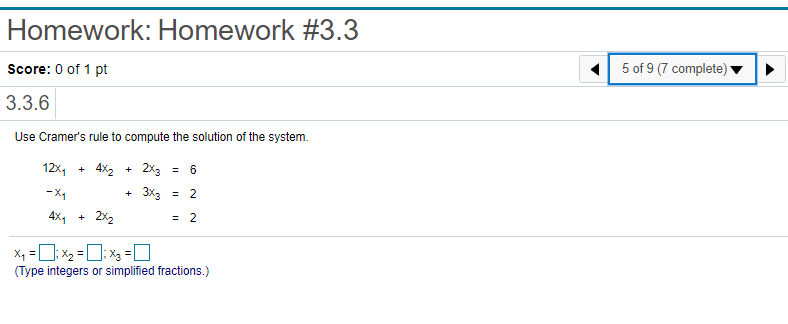 Solved Homework: Homework #3.3 Score: 0 of 1 pt 5 of 9 (7 | Chegg.com