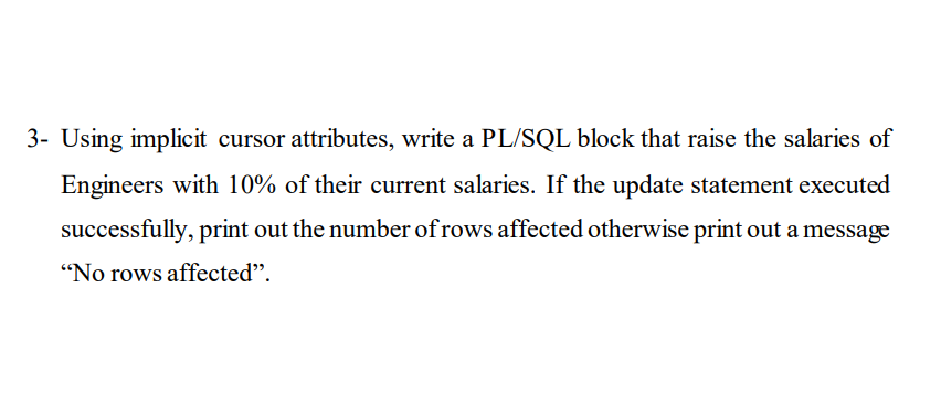 Solved CREATE TABLE Employee EMPNO NUMBER (4,0) PRIMARY KEY, | Chegg.com