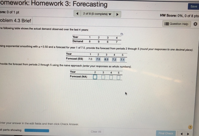 Solved Omework Homework 3 Forecasting Save 2 Ot 8 0