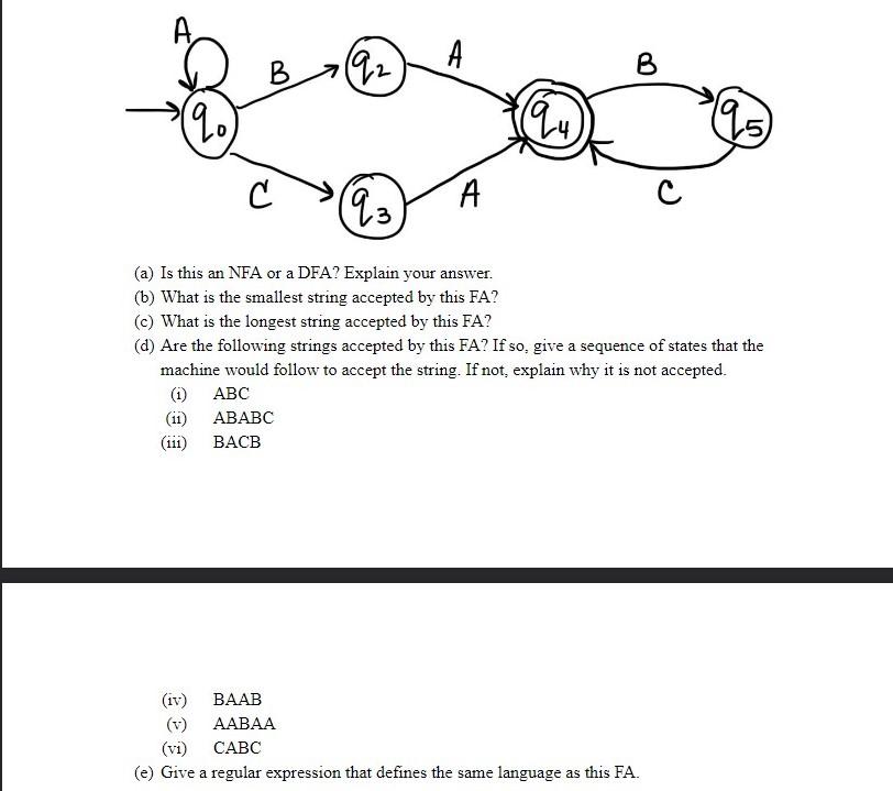 (a) Is this an NFA or a DFA? Explain your answer. (b) | Chegg.com