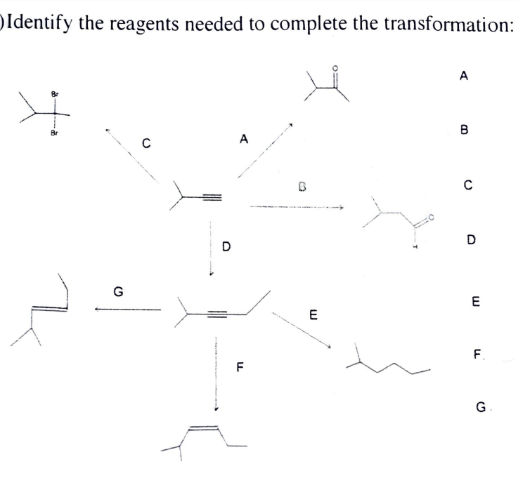 Solved Identify the reagents needed to complete the | Chegg.com