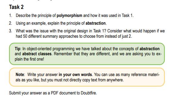 Solved Task 1 Consider the following program design: | Chegg.com