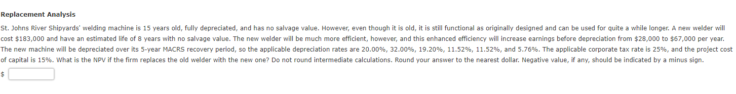 Solved Replacement Analysis | Chegg.com