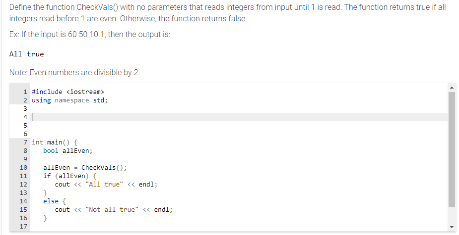 Solved Define the function CheckVals 0 with no parameters | Chegg.com