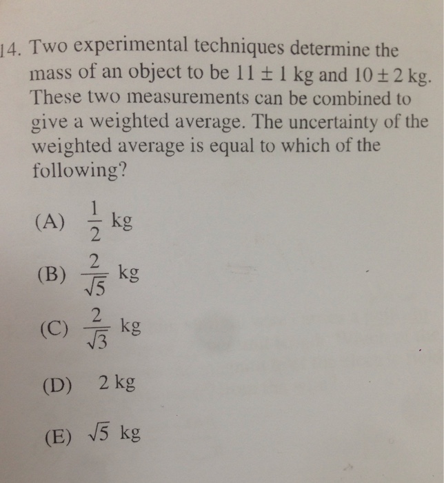 Solved 4. Two experimental techniques determine the mass of | Chegg.com