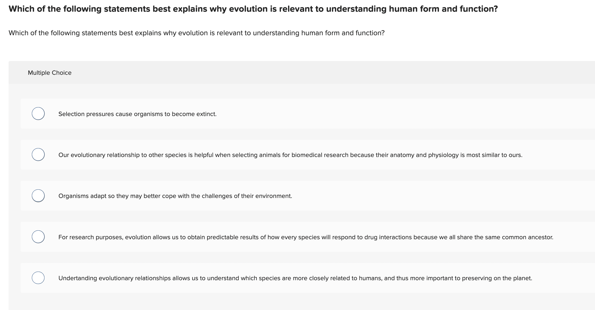 Solved Which of the following statements best explains why | Chegg.com