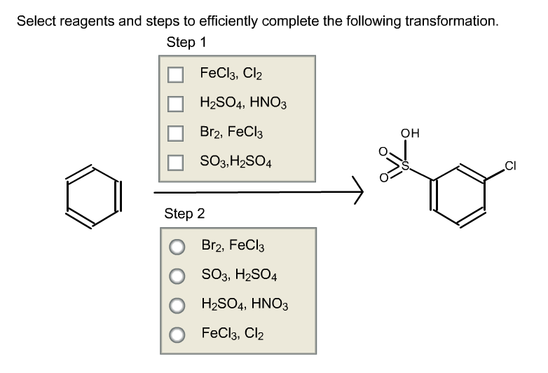 Solved Select reagents and steps to efficiently complete the | Chegg.com