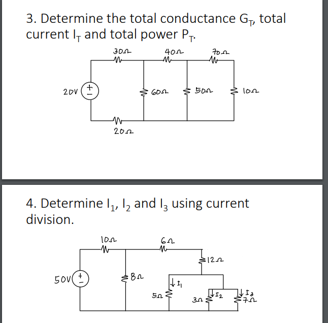 Solved 3. Determine the total conductance Gt, total current | Chegg.com