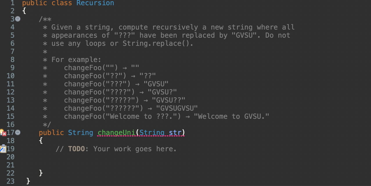 Solved * TO public class Recursion 2 { 3e /** * Given a | Chegg.com