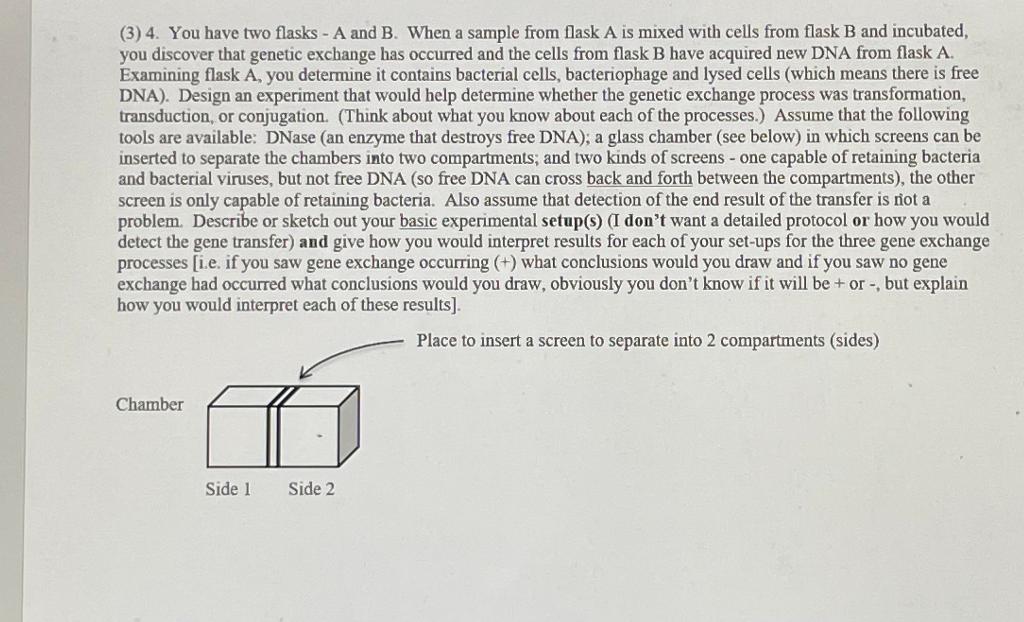 Solved (3) 4. You have two flasks - A and B. When a sample | Chegg.com