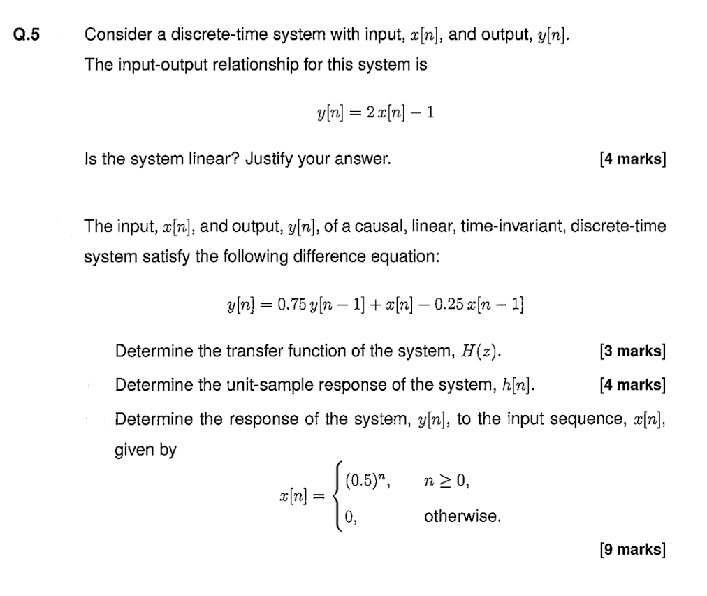 Solved Consider a discrete-time system with input, x[n], and | Chegg.com