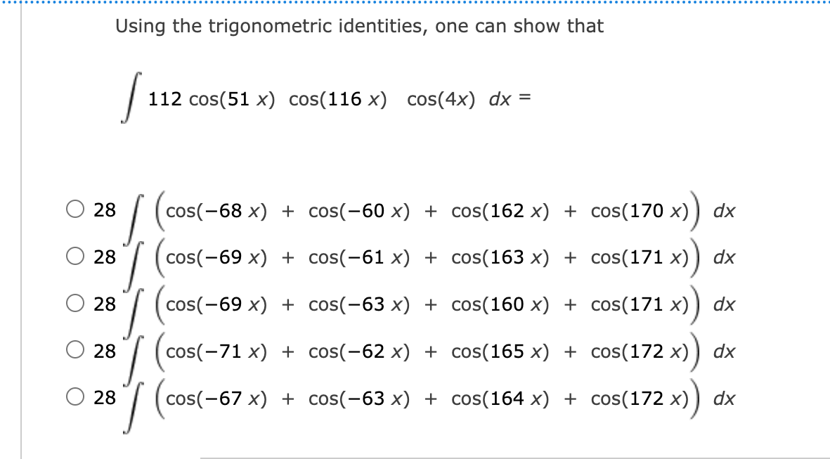 Solved Using the trigonometric identities, one can show | Chegg.com