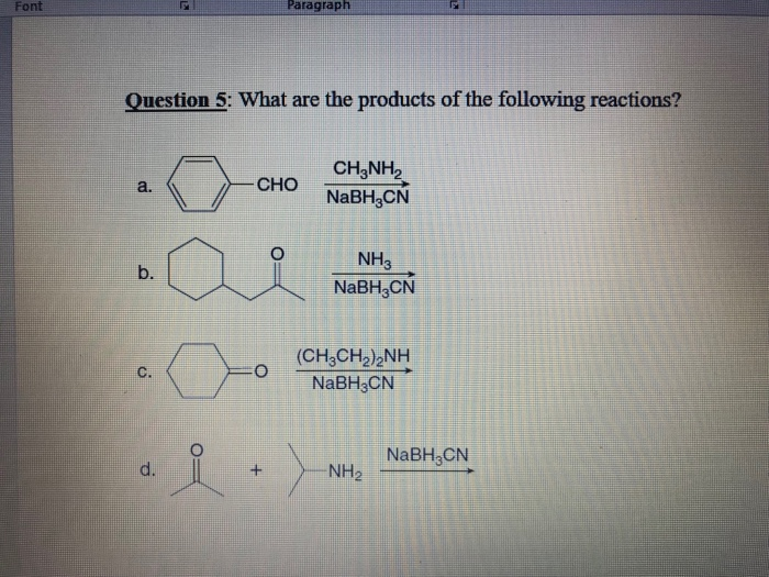Solved Font Paragraph Question 5: What are the products of | Chegg.com
