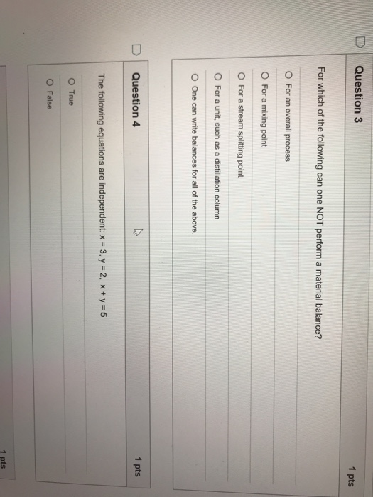 Solved Question 3 1 pts For which of the following can one | Chegg.com
