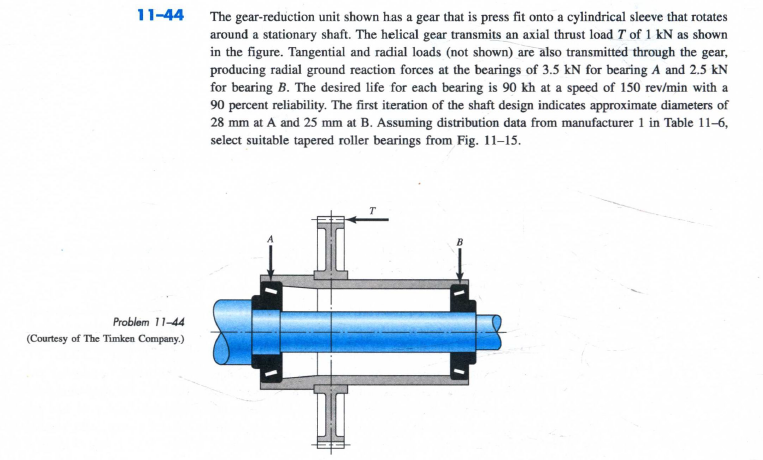 Solved 11-44 The gear-reduction unit shown has a gear that | Chegg.com