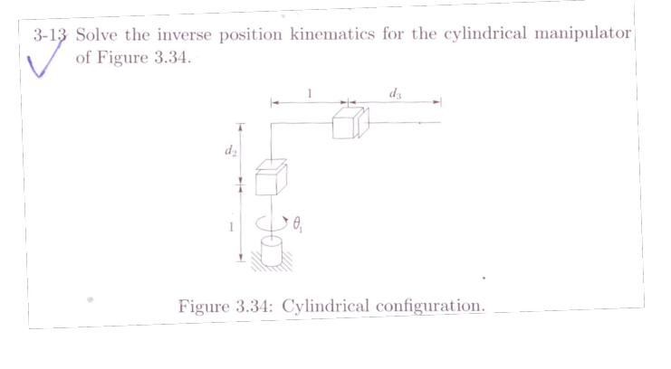 Solved 3-13 Solve the inverse position kinematics for the | Chegg.com