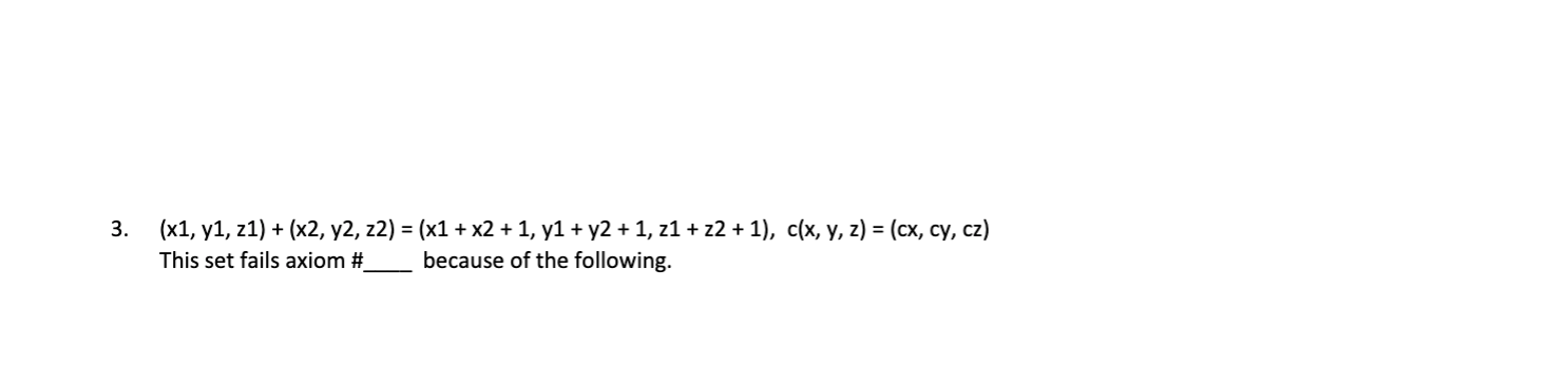 Solved Each of three sets below with given definitions fails | Chegg.com