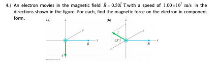 Solved 4.) An electron movies in the magnetic field B = | Chegg.com