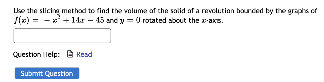 Solved Use the slicing method to find the volume of the | Chegg.com
