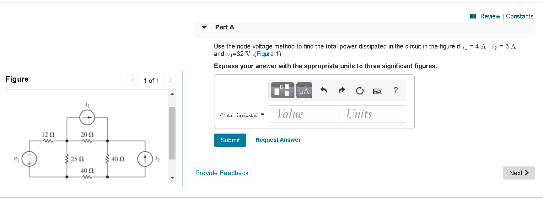Solved A Review Constants Part A Use the node-voltage method | Chegg.com