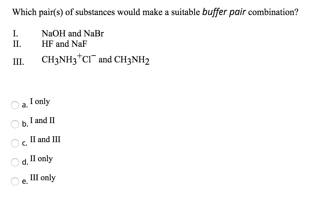 Solved Which pair(s) of substances would make a suitable | Chegg.com