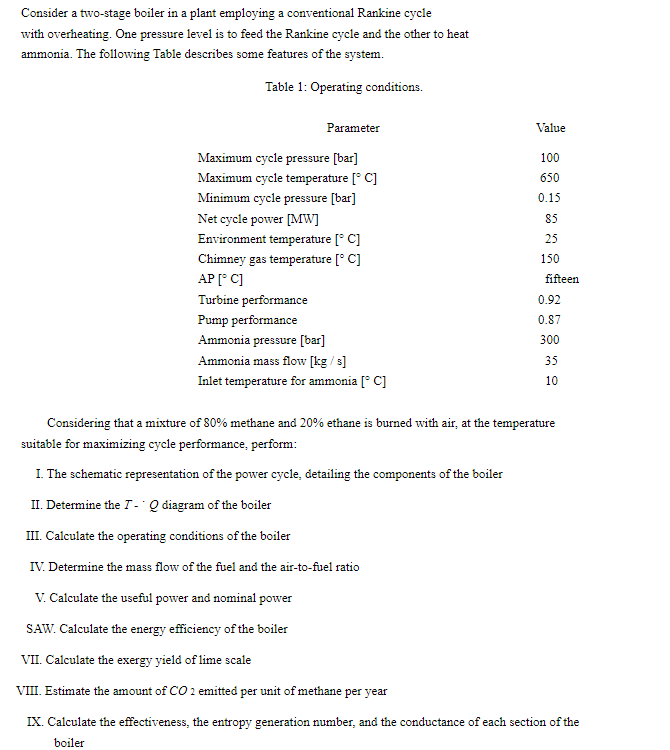 Consider a two-stage boiler in a plant employing a | Chegg.com