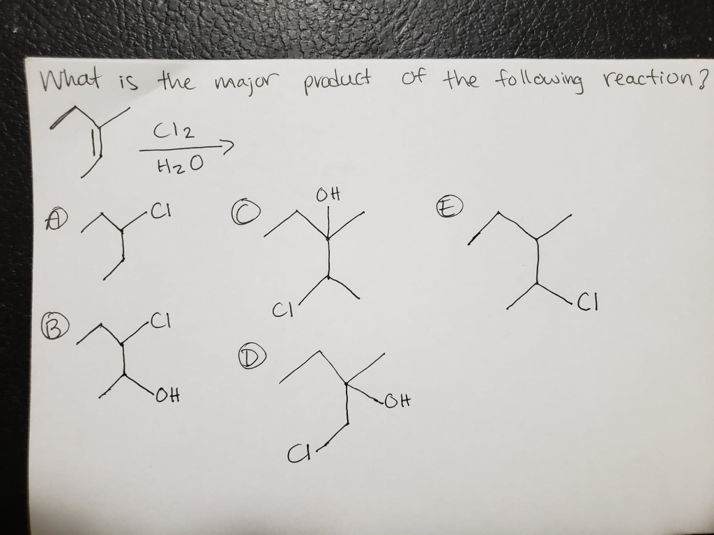 Solved What is the major product of the following reaction? | Chegg.com