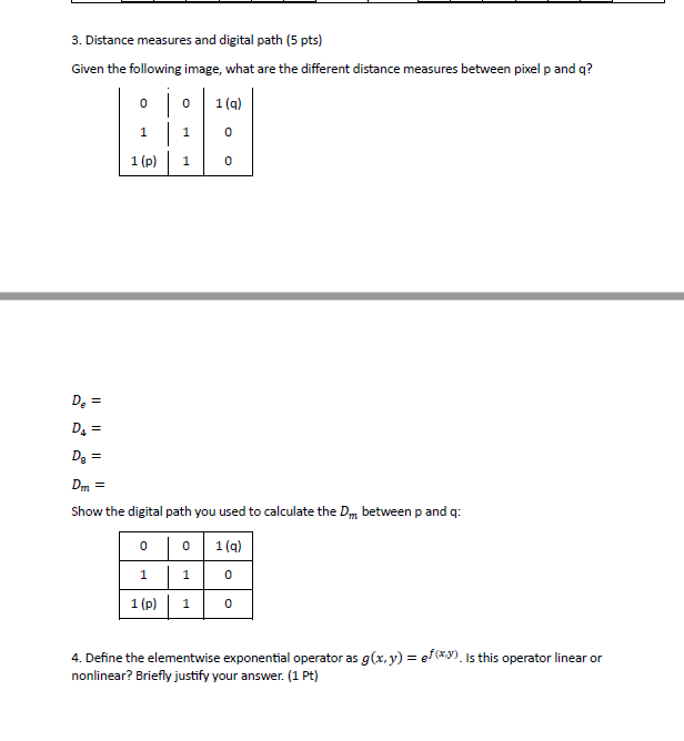 Solved 3. Distance measures and digital path (5 pts) Given | Chegg.com