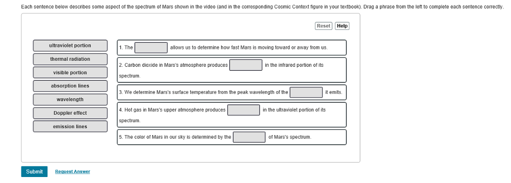 Solved Each sentence below describes some aspect of the | Chegg.com