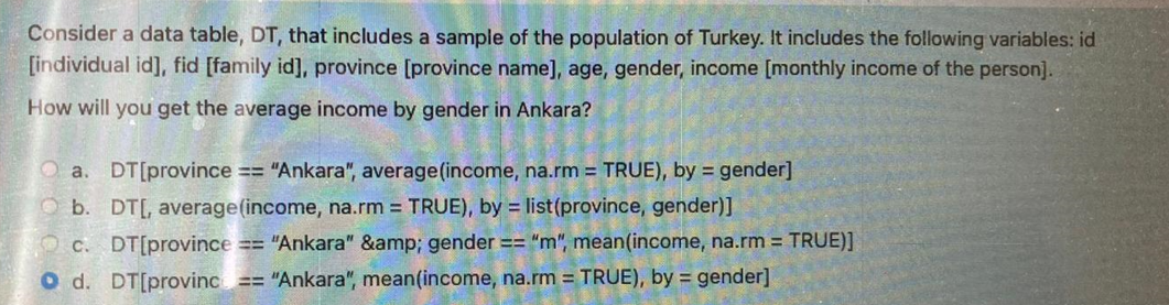 Solved Consider a data table, DT, that includes a sample of | Chegg.com