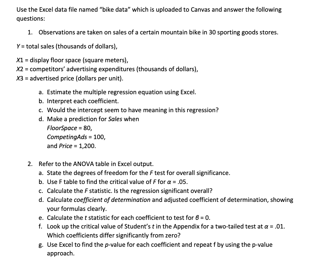 Here Is The Excel File Data Explain Every Answer 