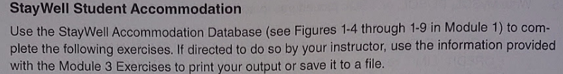 Solved Stay Well Student Accommodation Use the StayWell | Chegg.com