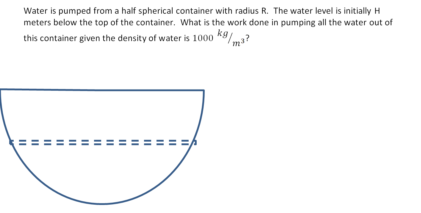 Solved Water is pumped from a half spherical container with | Chegg.com