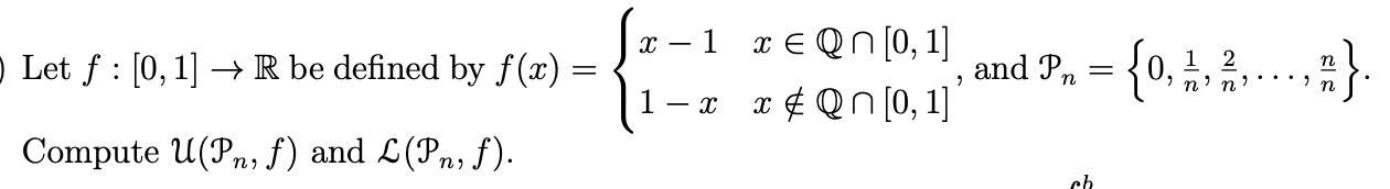 Solved X – 1 Let f : [0, 1] → R be defined by f(x) X e Q n | Chegg.com