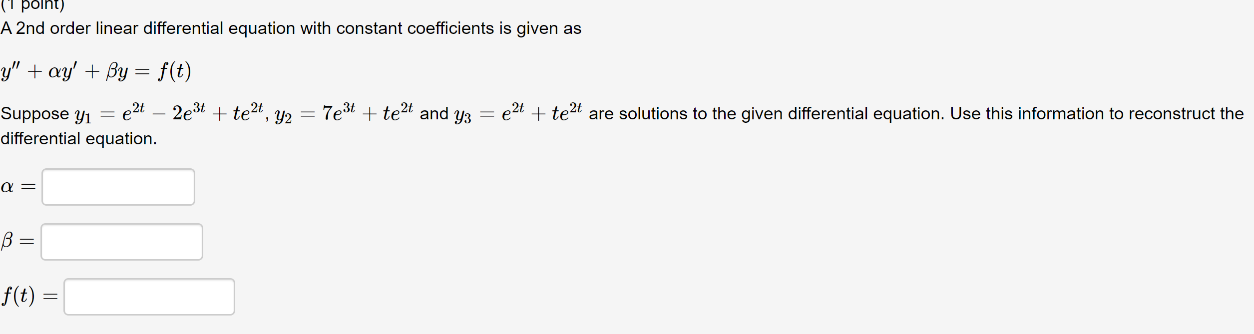 Solved ('l polht) A 2nd order linear differential equation | Chegg.com