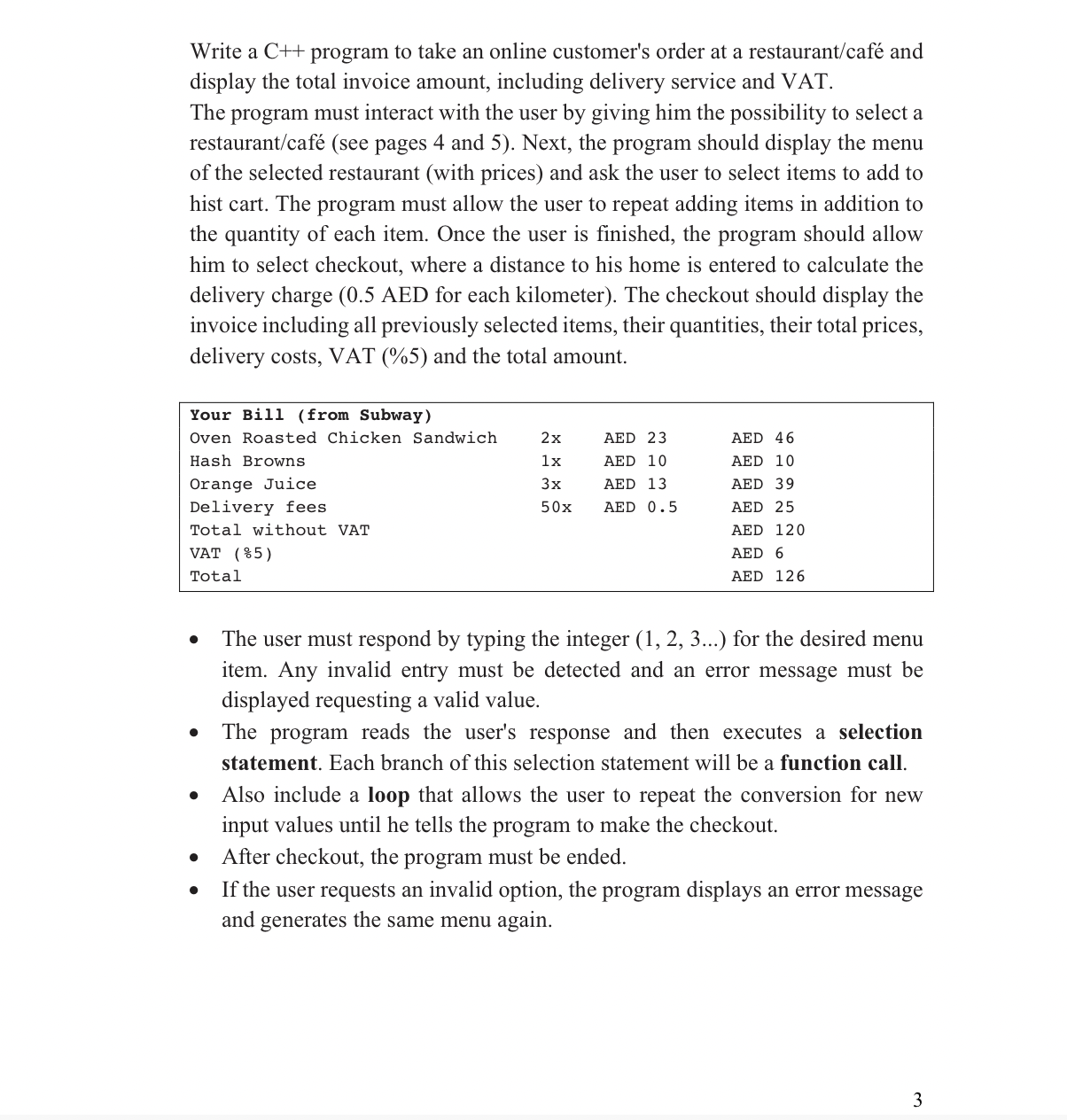 Solved Write a C++ ﻿program to take an online customer's | Chegg.com