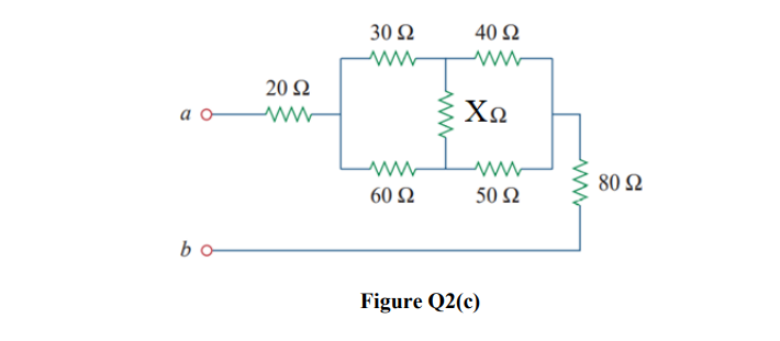 Solved c) Figure Q2(c) shows a basic electronic circuit, | Chegg.com