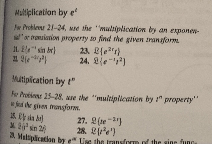 Solved Multiplication by e For Problens 21-24, use the | Chegg.com Solved Multiplication by e For Problens 21-24, use the | Chegg.com
