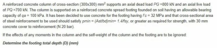 A reinforced concrete column of cross-section | Chegg.com