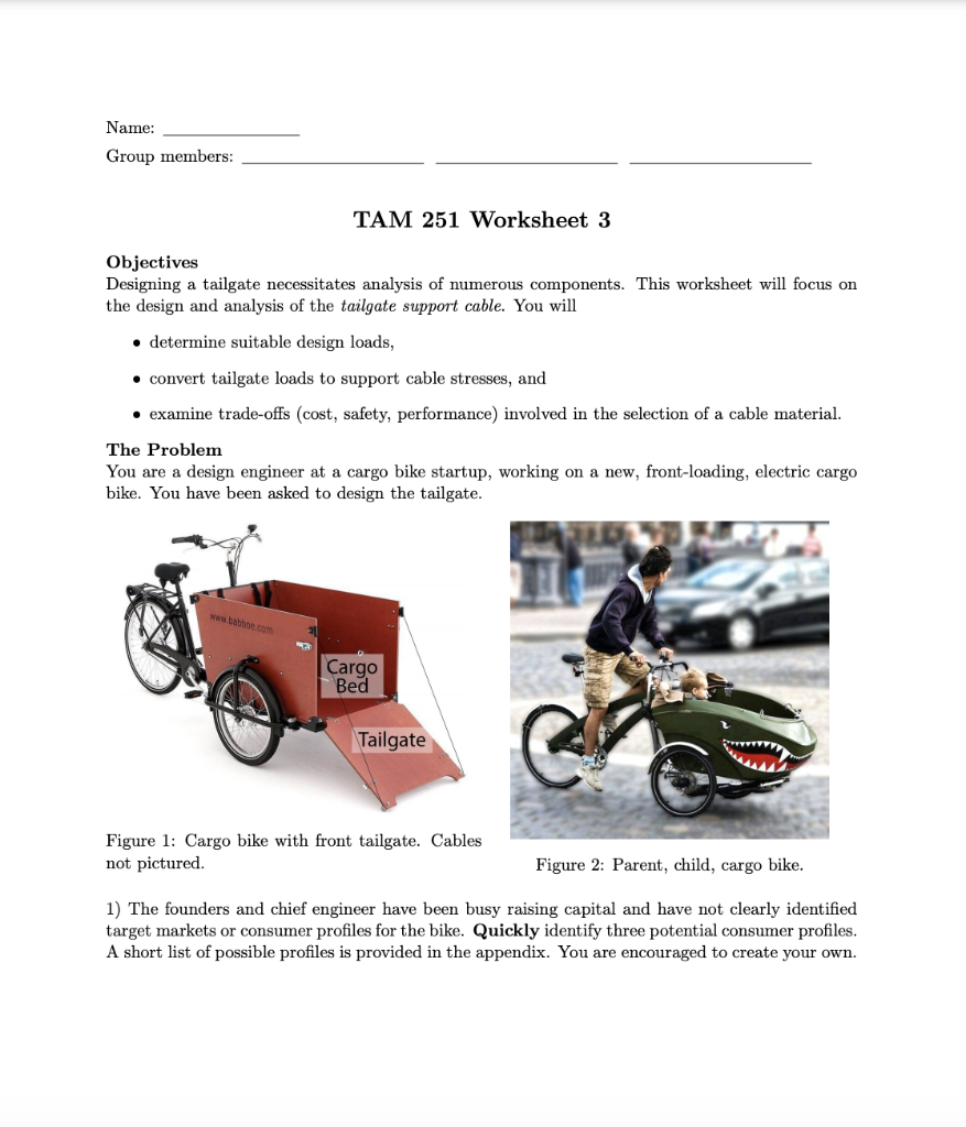 Name: Group members: TAM 251 Worksheet 3 Objectives | Chegg.com