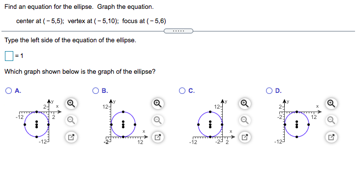 Solved Find an equation for the ellipse. Graph the equation. | Chegg.com