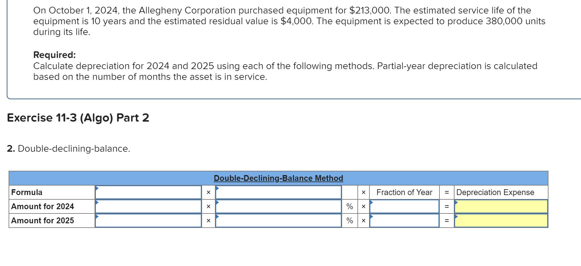 Solved Double-declining-balance. | Chegg.com