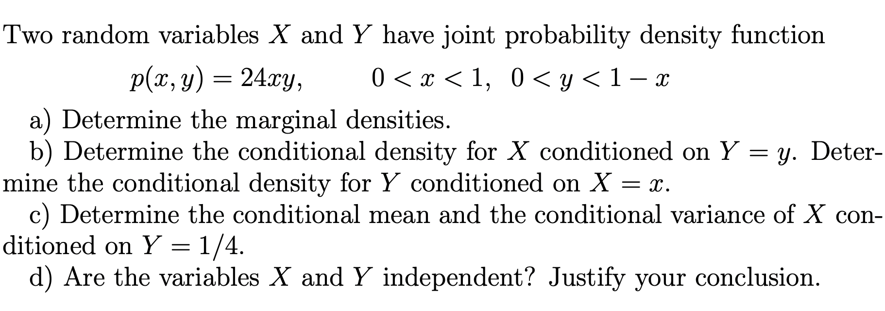 Solved = > Two random variables X and Y have joint | Chegg.com