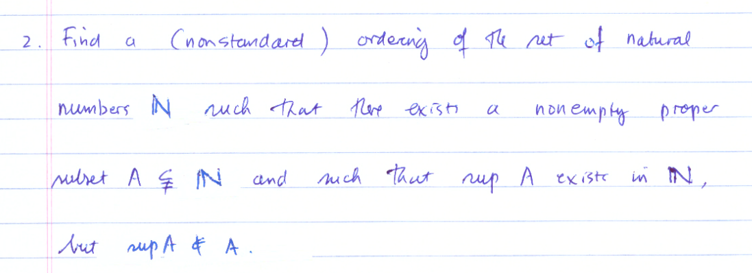 Solved 2 Find a (non standard) ordering of the net of | Chegg.com